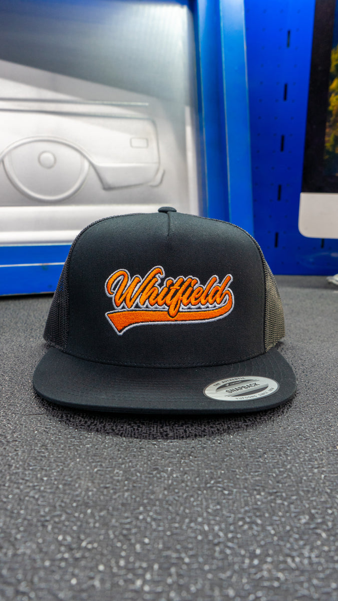 BLACK AND ORANGE SNAPBACK HAT – Whitfield Manufacturing